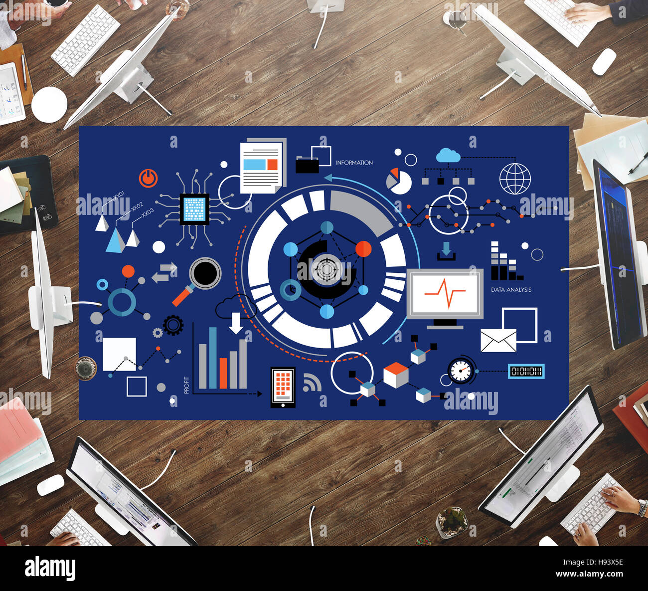 Information Technology Connection Graphics Concept Stock Photo - Alamy