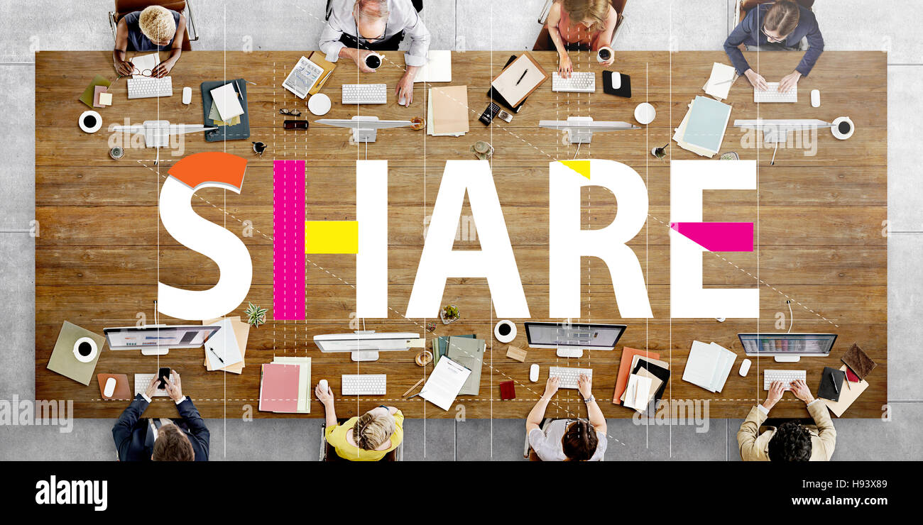 Share Sharing Social Media Networking Connection Communication Concept ...