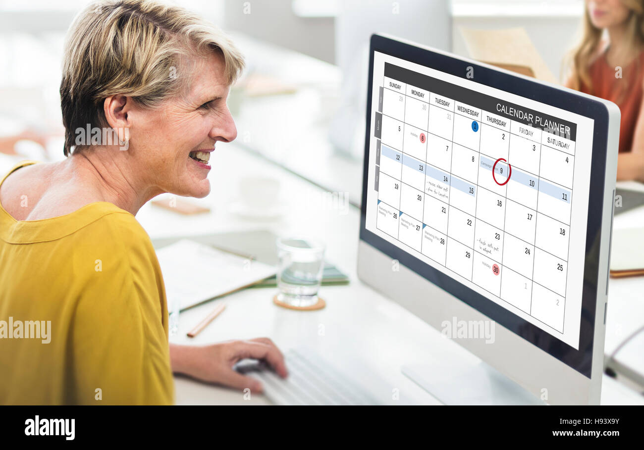 Calendar Planner Organization Management Remind Concept Stock Photo - Alamy