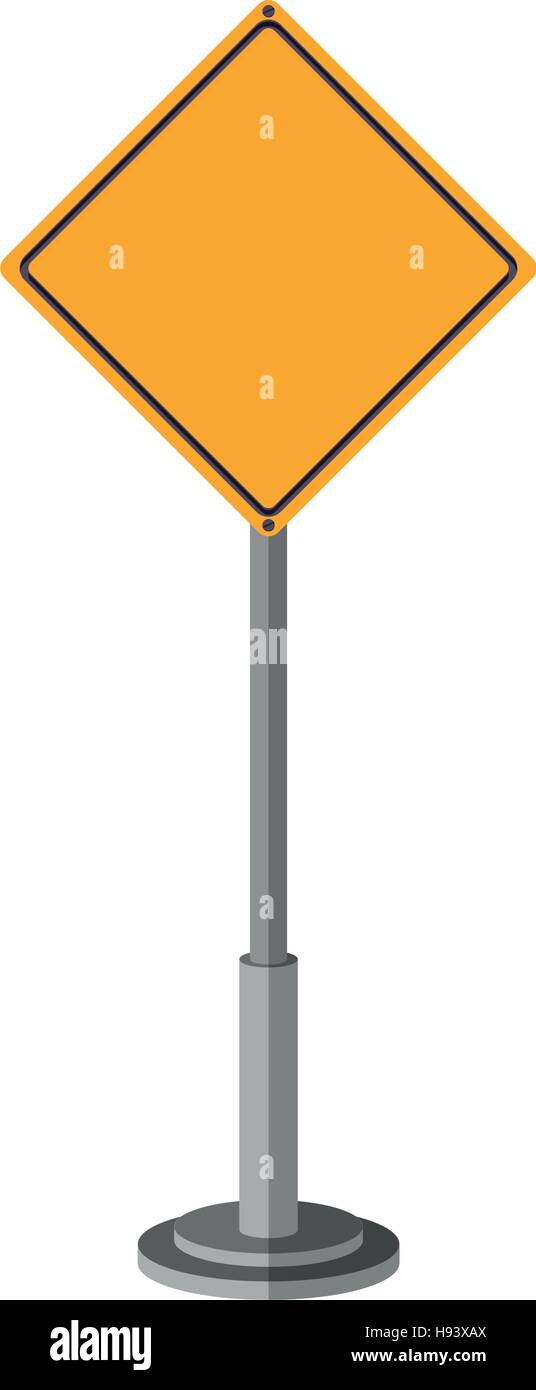 Yellow road sign icon. Street information warning and guide theme ...