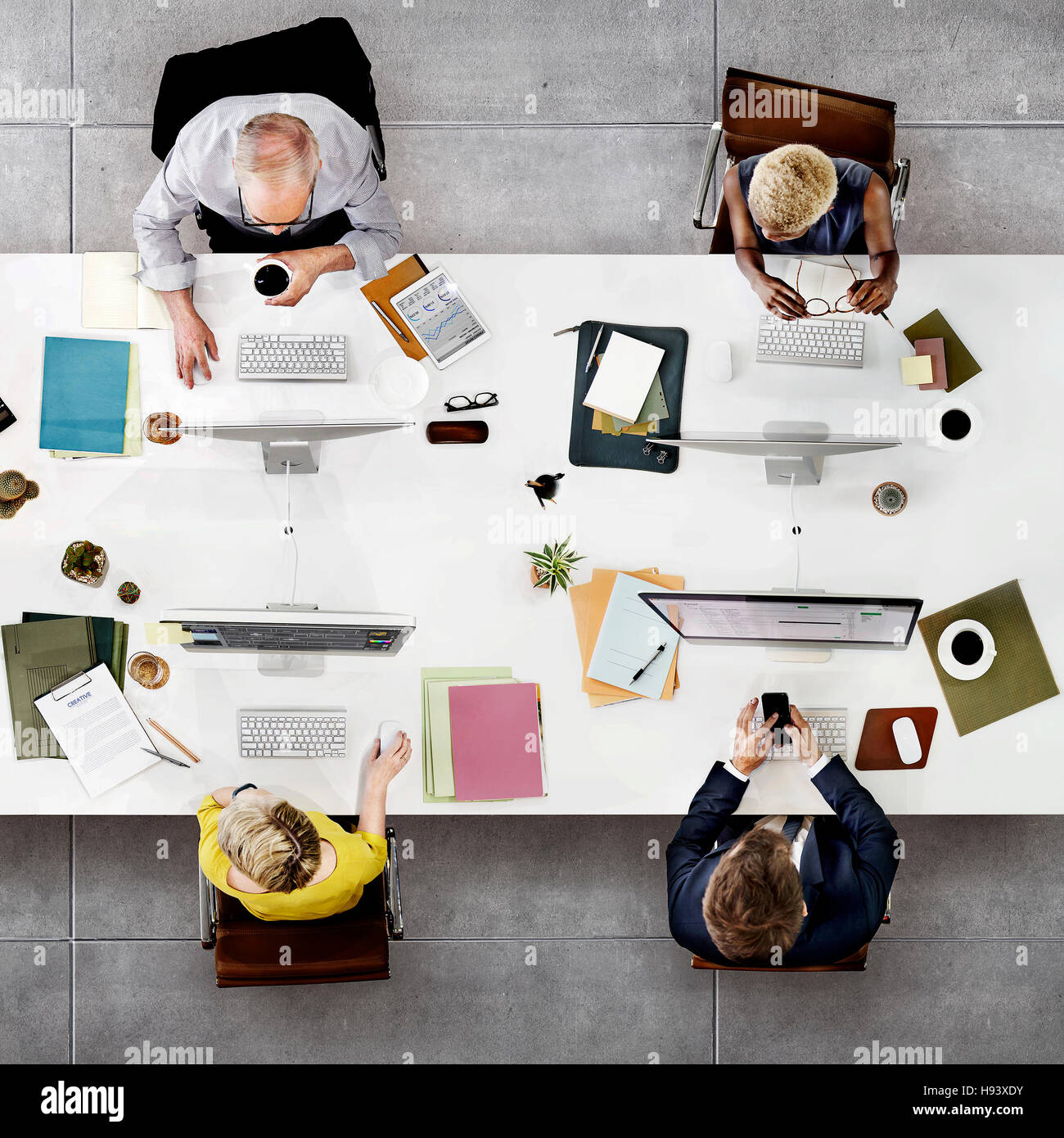 Business Team Meeting Connection Digital Technology Concept Stock Photo ...