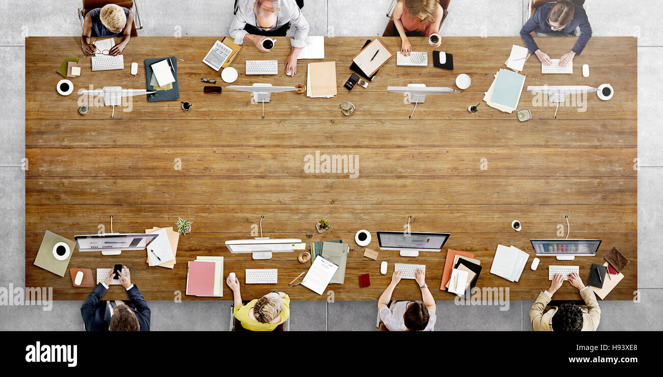 Business Team Meeting Connection Digital Technology Concept Stock Photo ...