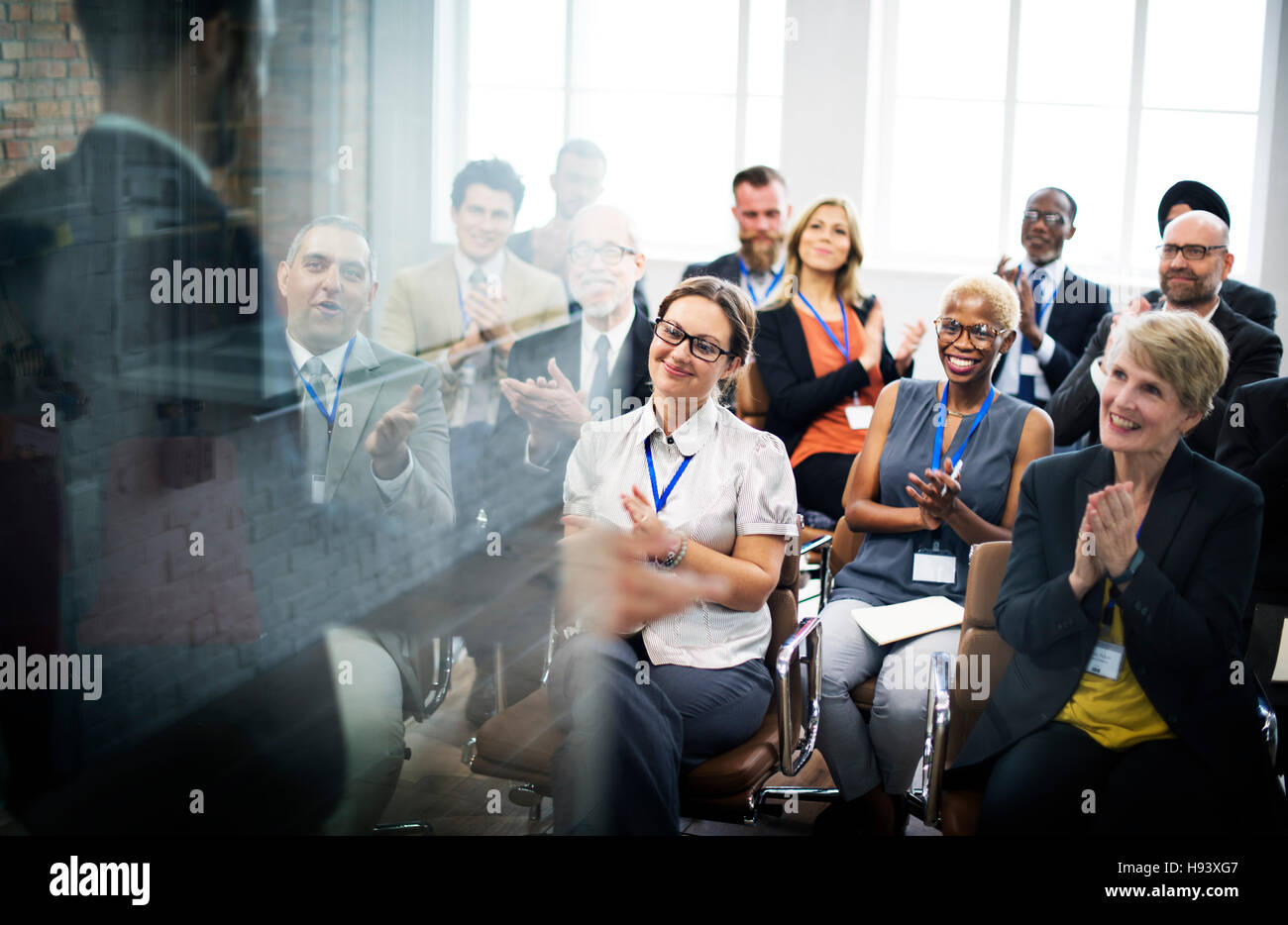 Audience Cheerful Presentation Awarding Clapping Concept Stock Photo ...