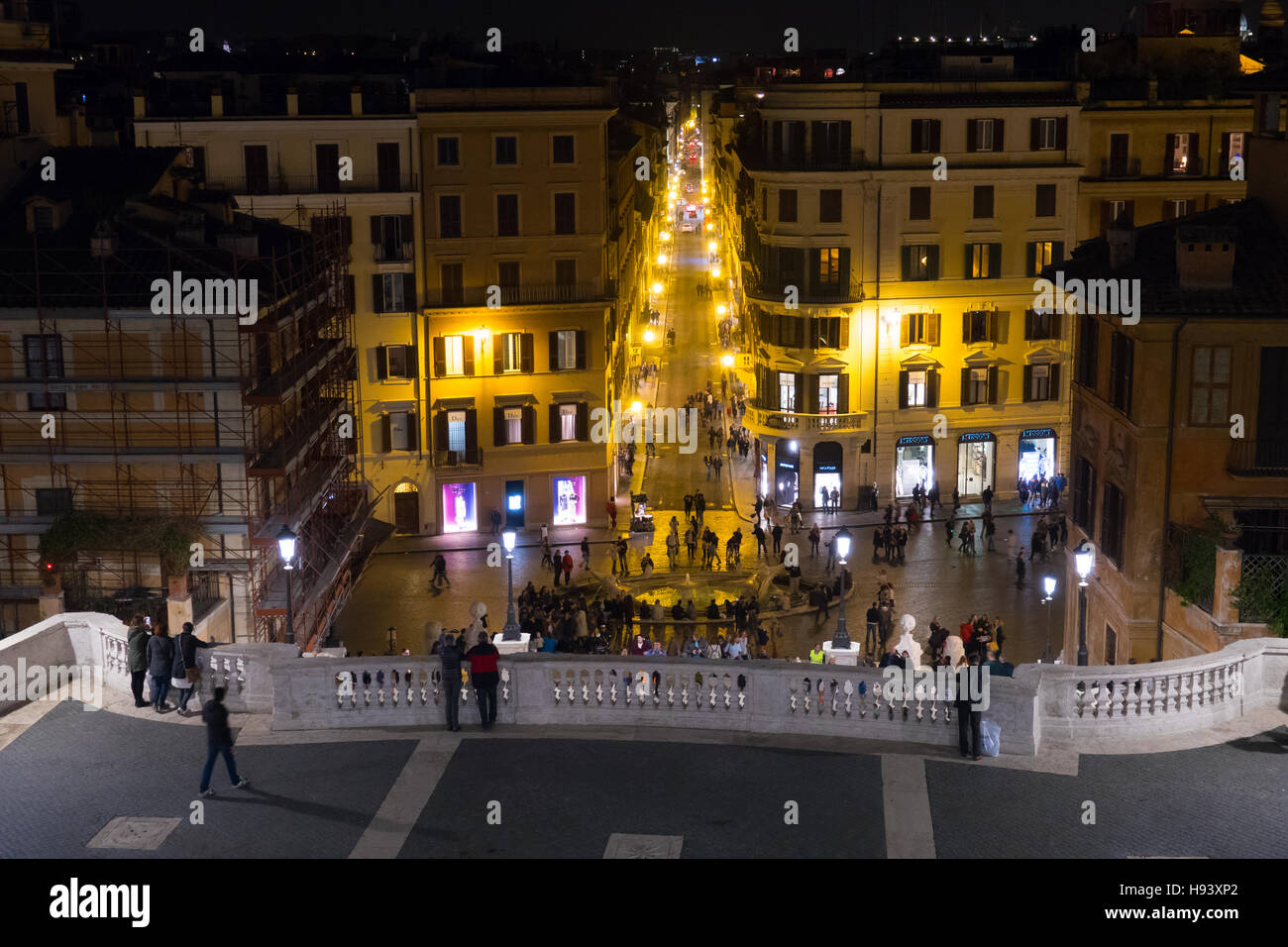 The famous Spanish Steps in Rome - big tourist attraction Stock Photo ...