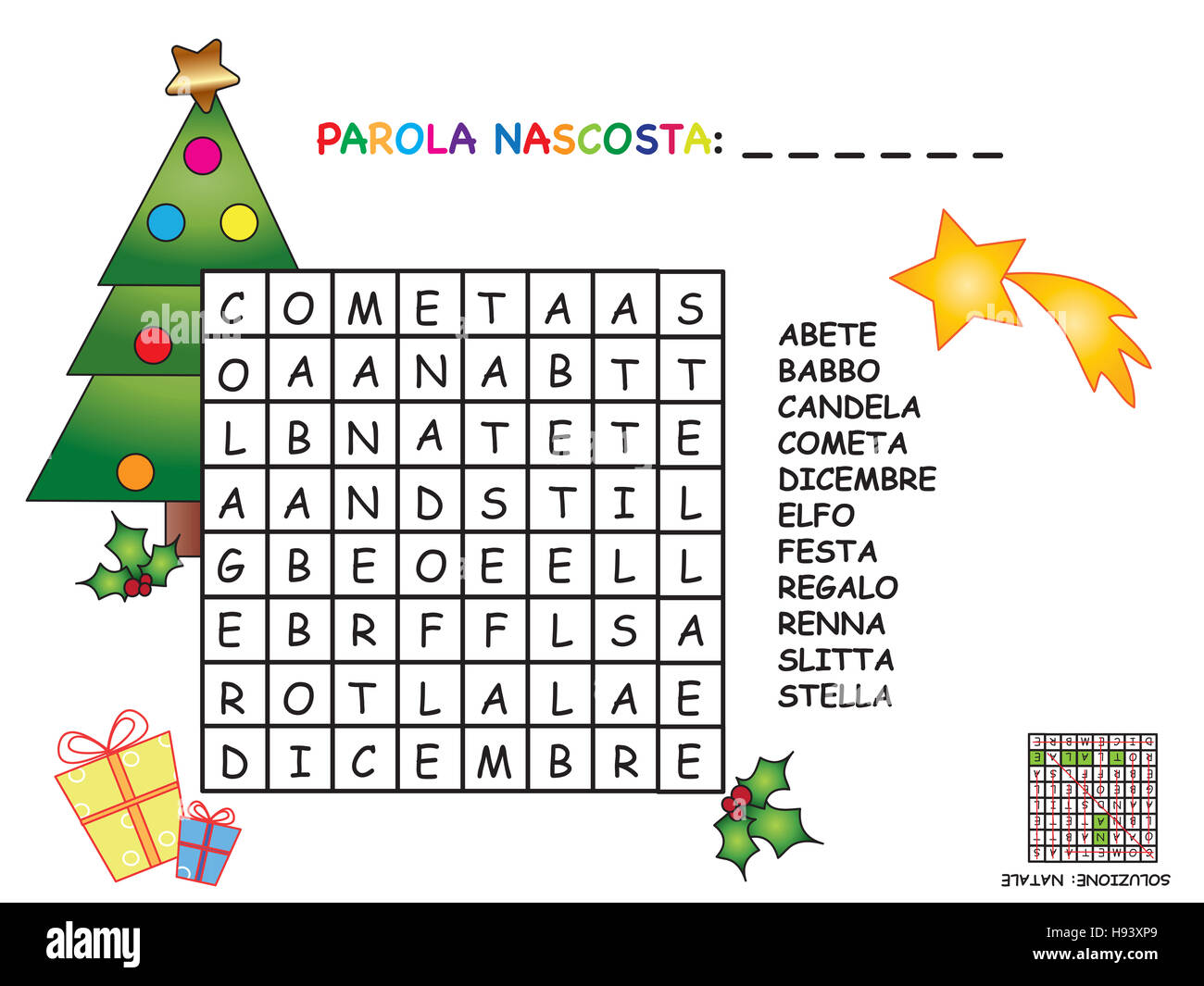 Crossword solution Cut Out Stock Images & Pictures - Alamy