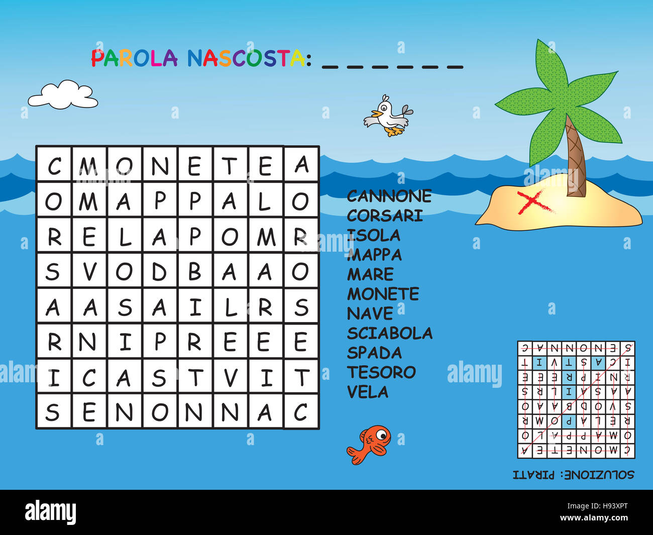 easy crossword in italian for children Stock Photo - Alamy