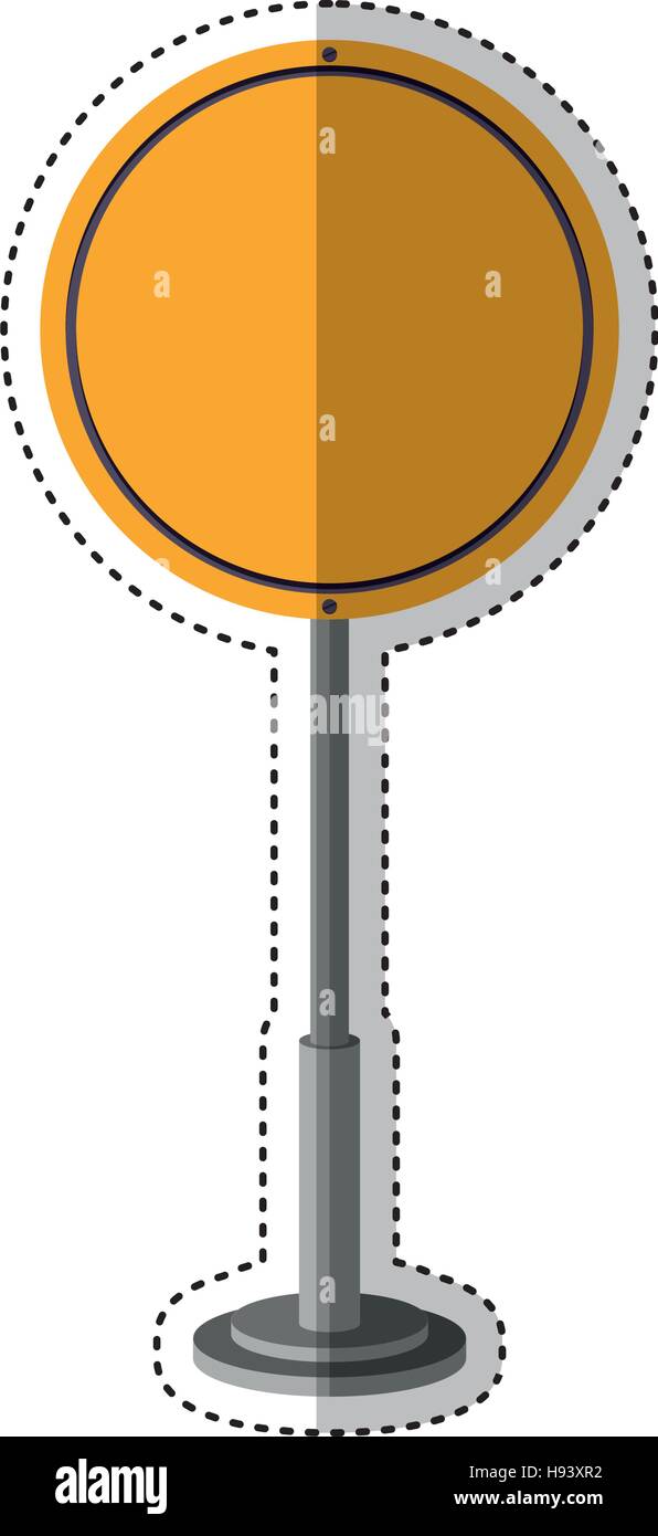 Yellow road sign icon. Street information warning and guide theme ...