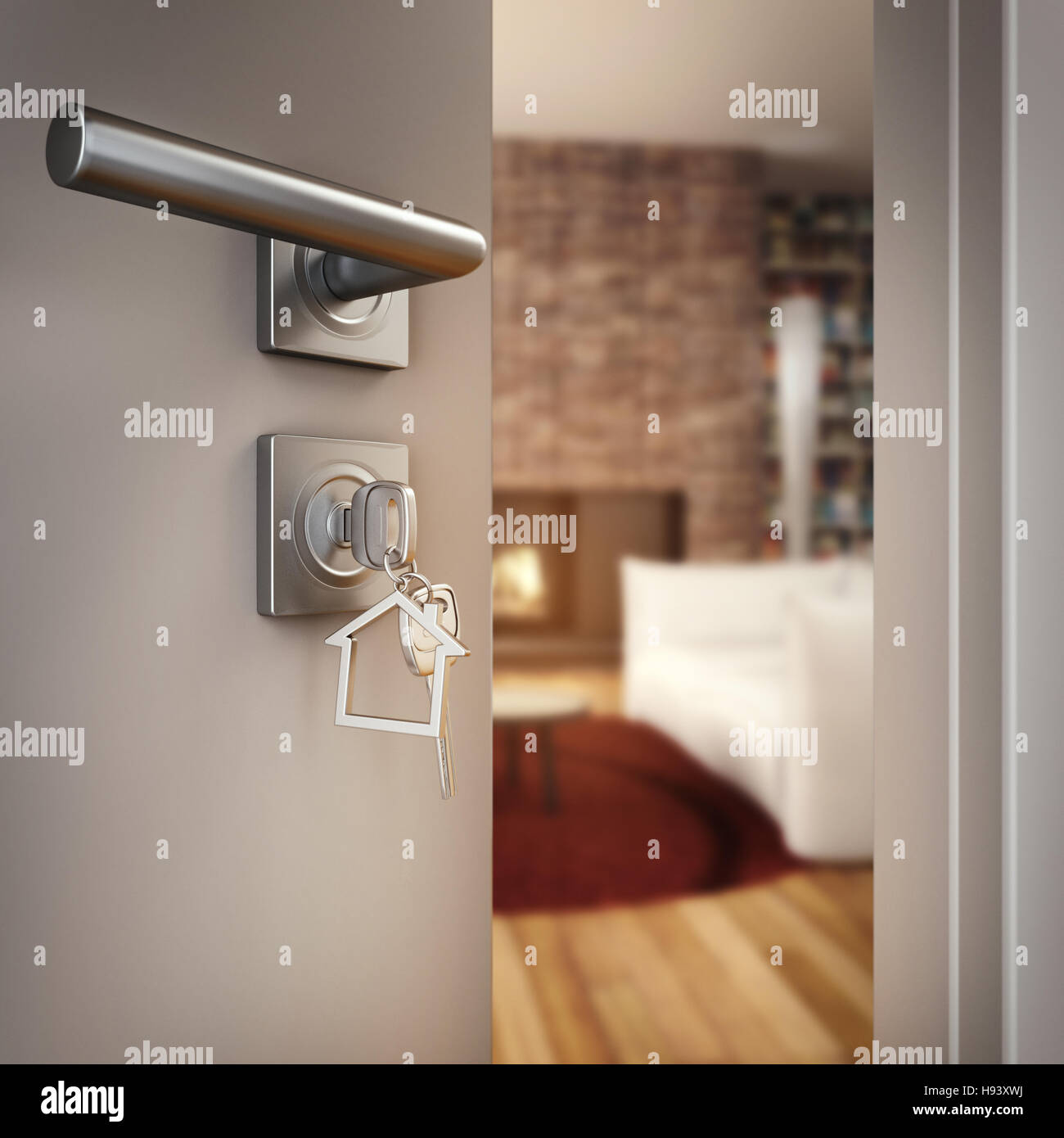 Open door entrance to her home hi-res stock photography and images - Alamy