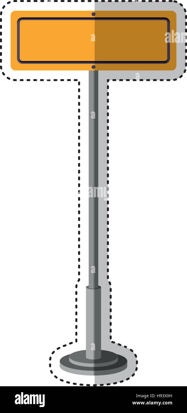 Yellow road sign icon. Street information warning and guide theme ...
