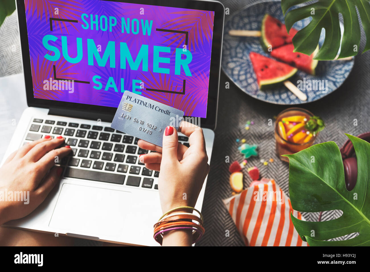 Shopping Online Payment Shop Credit Card Concept Stock Photo - Alamy