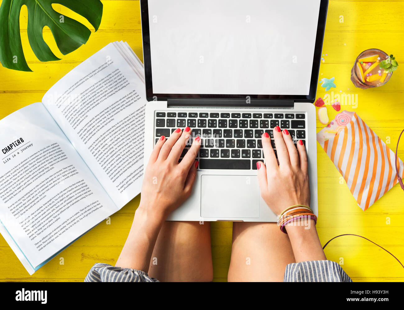 Female Hands Typing Macbook Concept Stock Photo - Alamy