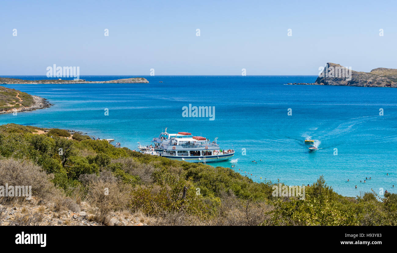 Beautiful bay. Kolokitha beach. Peninsula Kalydon. The island of Crete ...