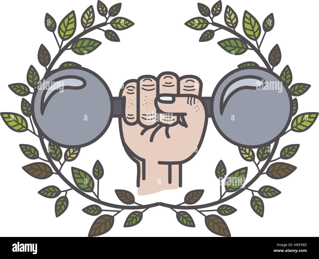 weight inside wreath icon. Healthy lifestyle fitness and sport theme ...