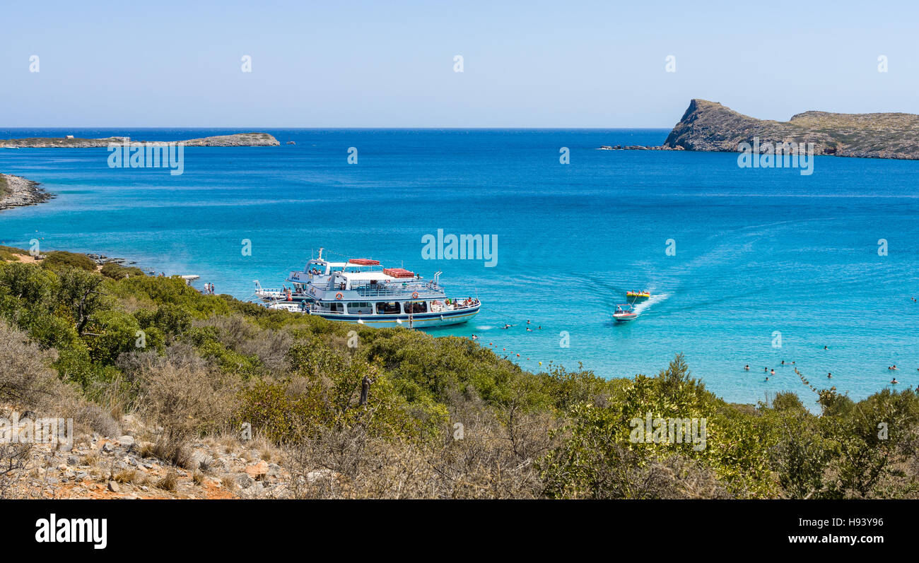 Beautiful bay. Kolokitha beach. Peninsula Kalydon. The island of Crete ...