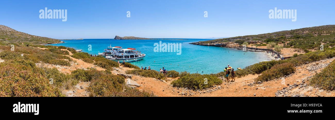 Beautiful bay. Kolokitha beach. Peninsula Kalydon. The island of Crete ...