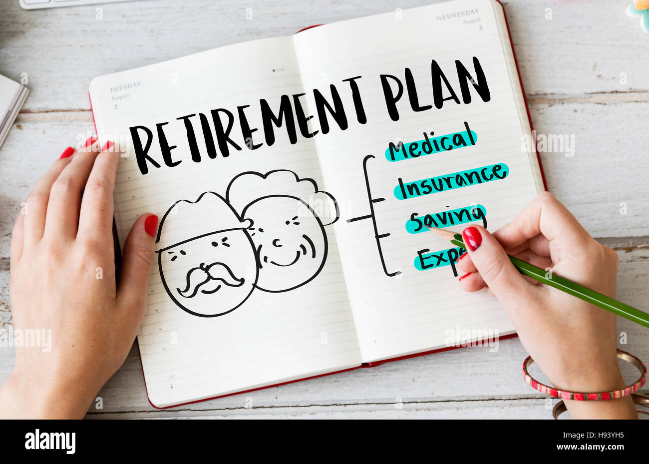 Retirement Plan Senior People Graphic Concept Stock Photo - Alamy