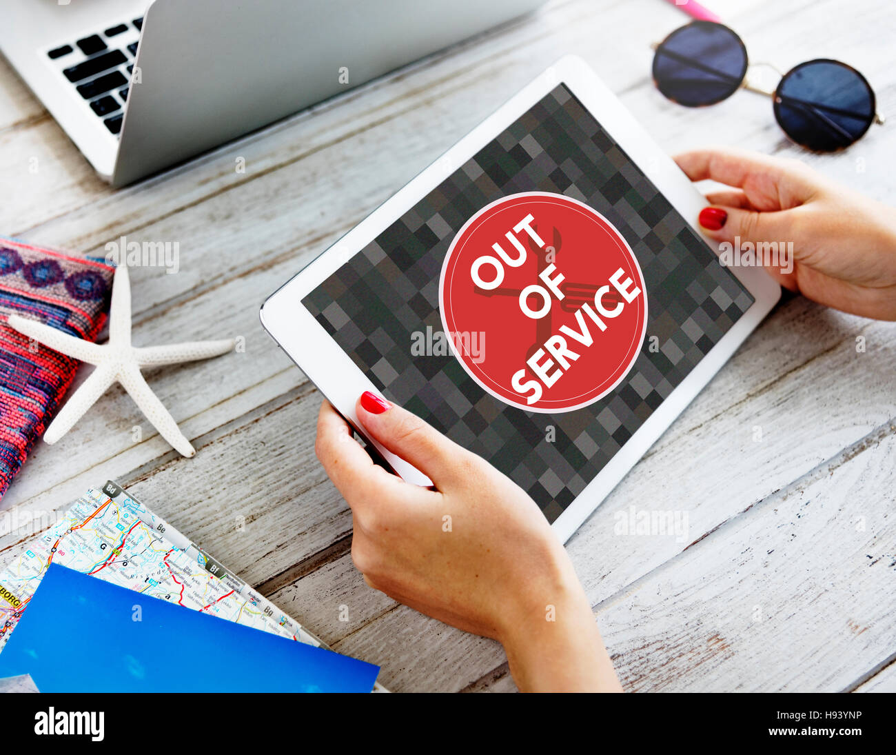 Out Of Service Sign Graphic Concept Stock Photo - Alamy