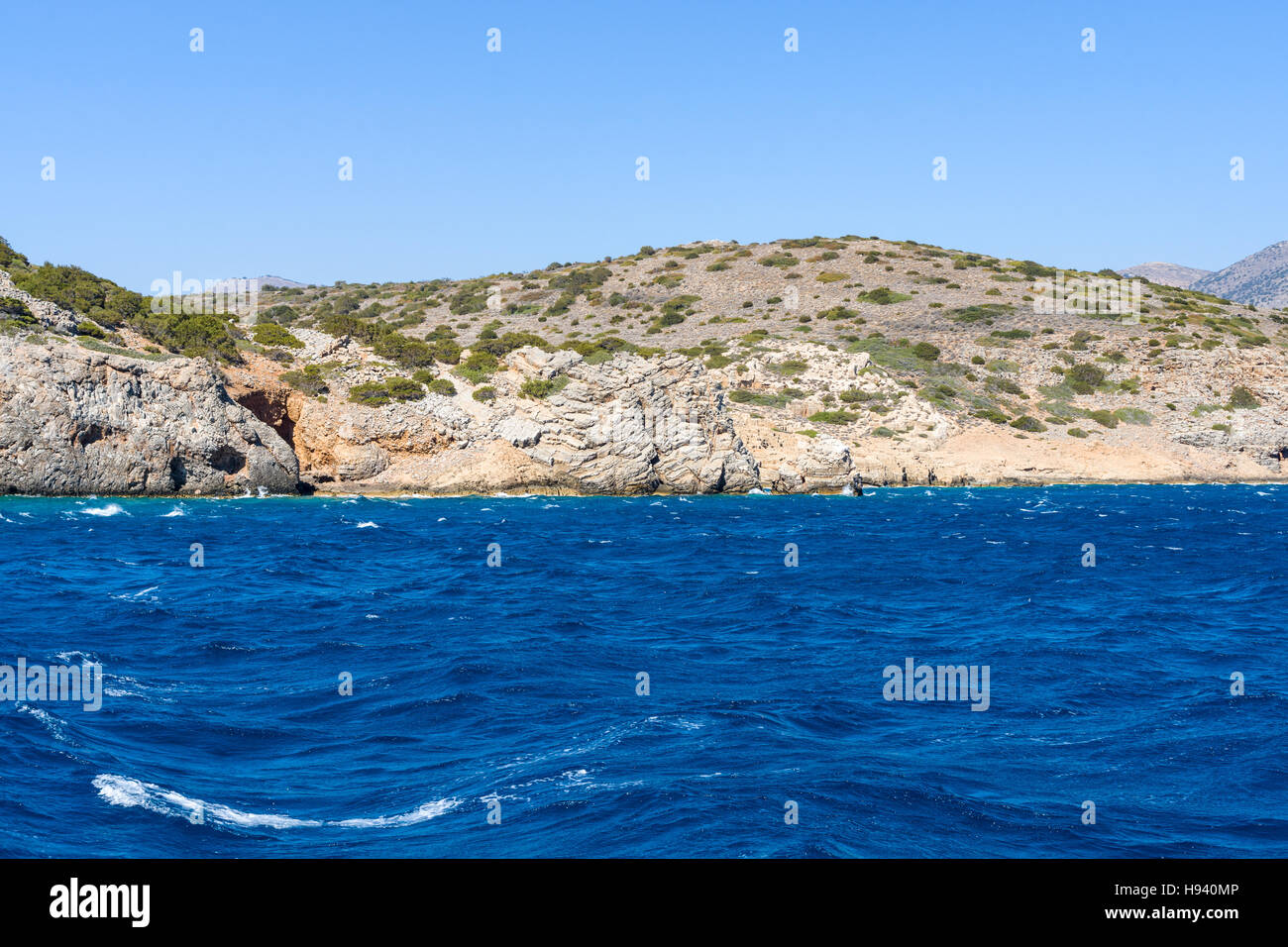 Mediterranean Sea. Crete. Greece. The cliffs of the peninsula of ...