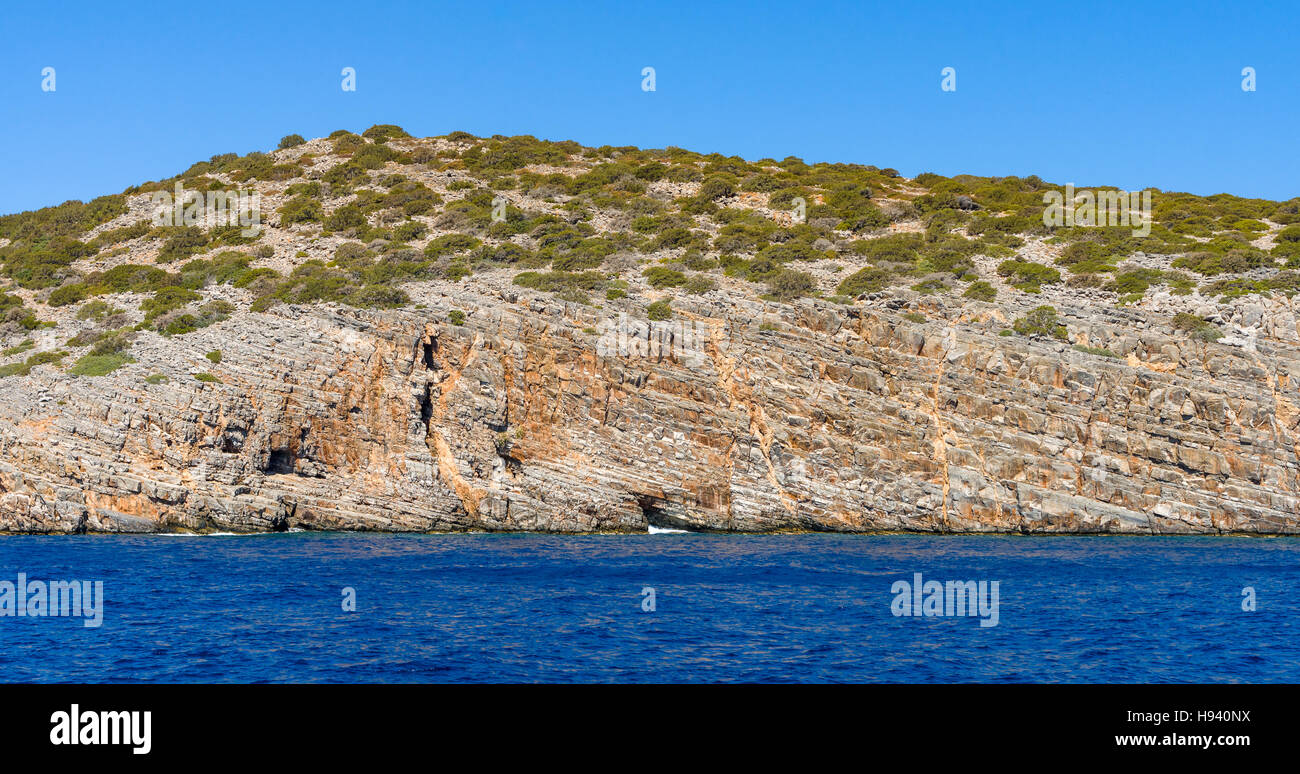 Mediterranean Sea. Crete. Greece. The cliffs of the peninsula of ...