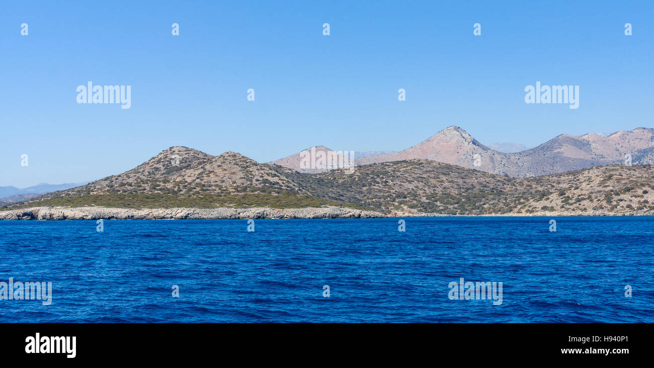 Mediterranean Sea. Crete. Greece. The cliffs of the peninsula of ...