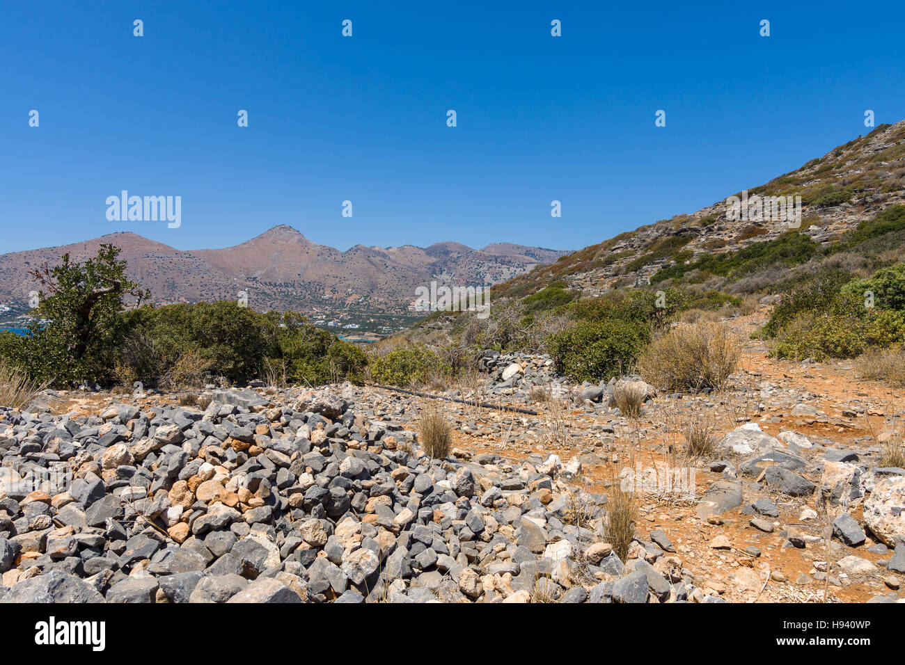 The natural landscape of the peninsula Kalydon. Crete. Greece Stock ...
