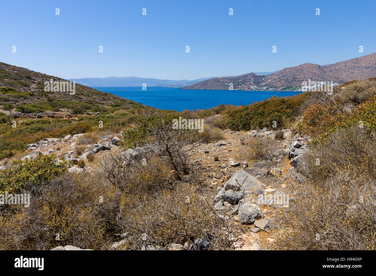 The natural landscape of the peninsula Kalydon. Crete. Greece Stock ...