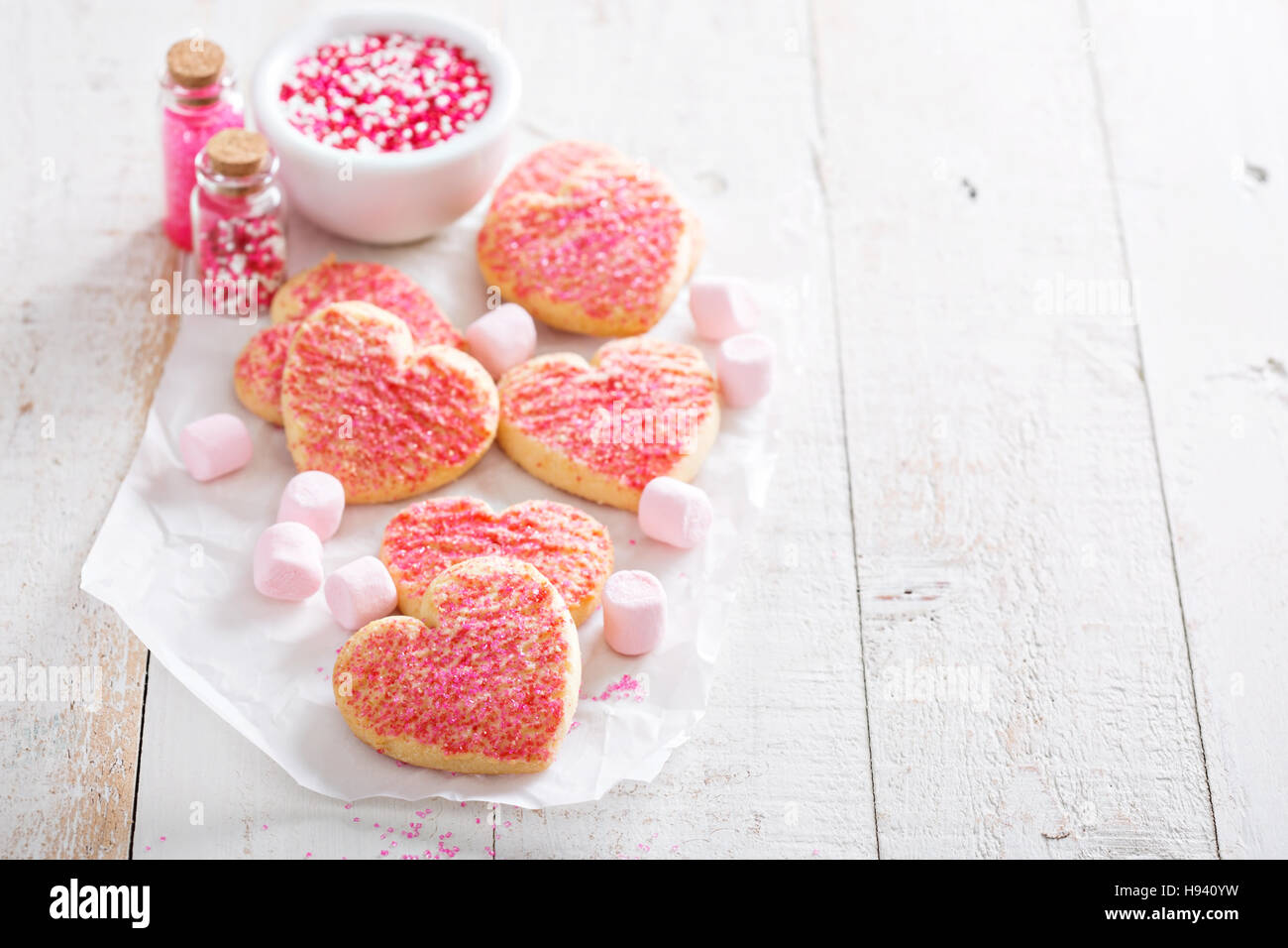 Valentines day heart shaped cookies Stock Photo - Alamy