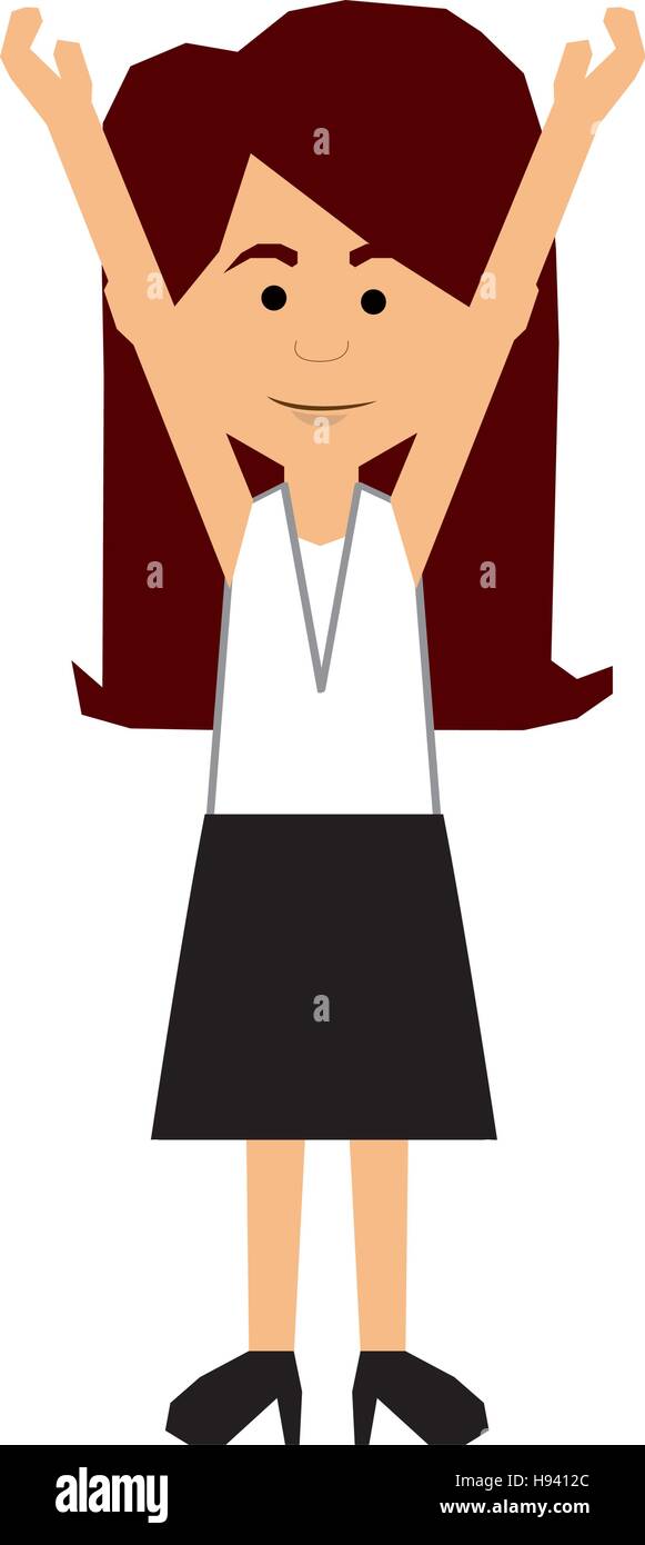 woman with arms up cartoon icon image vector illustration design Stock ...