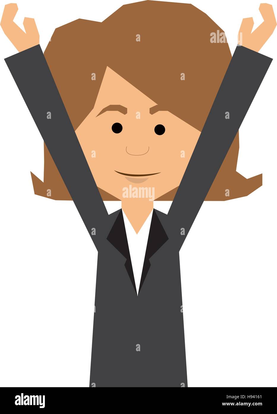 Woman arms up cartoon icon hi-res stock photography and images - Alamy