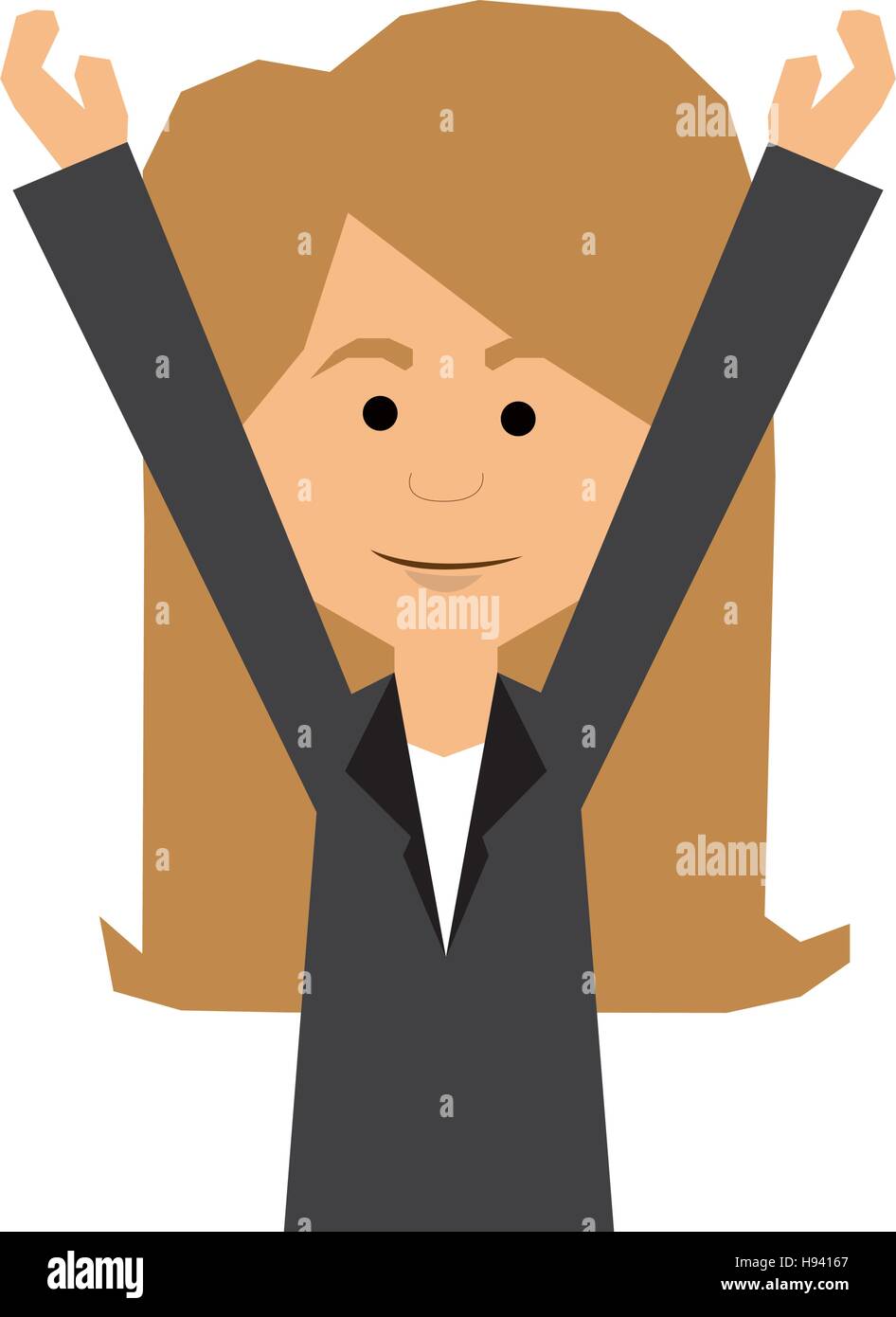 Woman arms up cartoon icon hi-res stock photography and images - Alamy