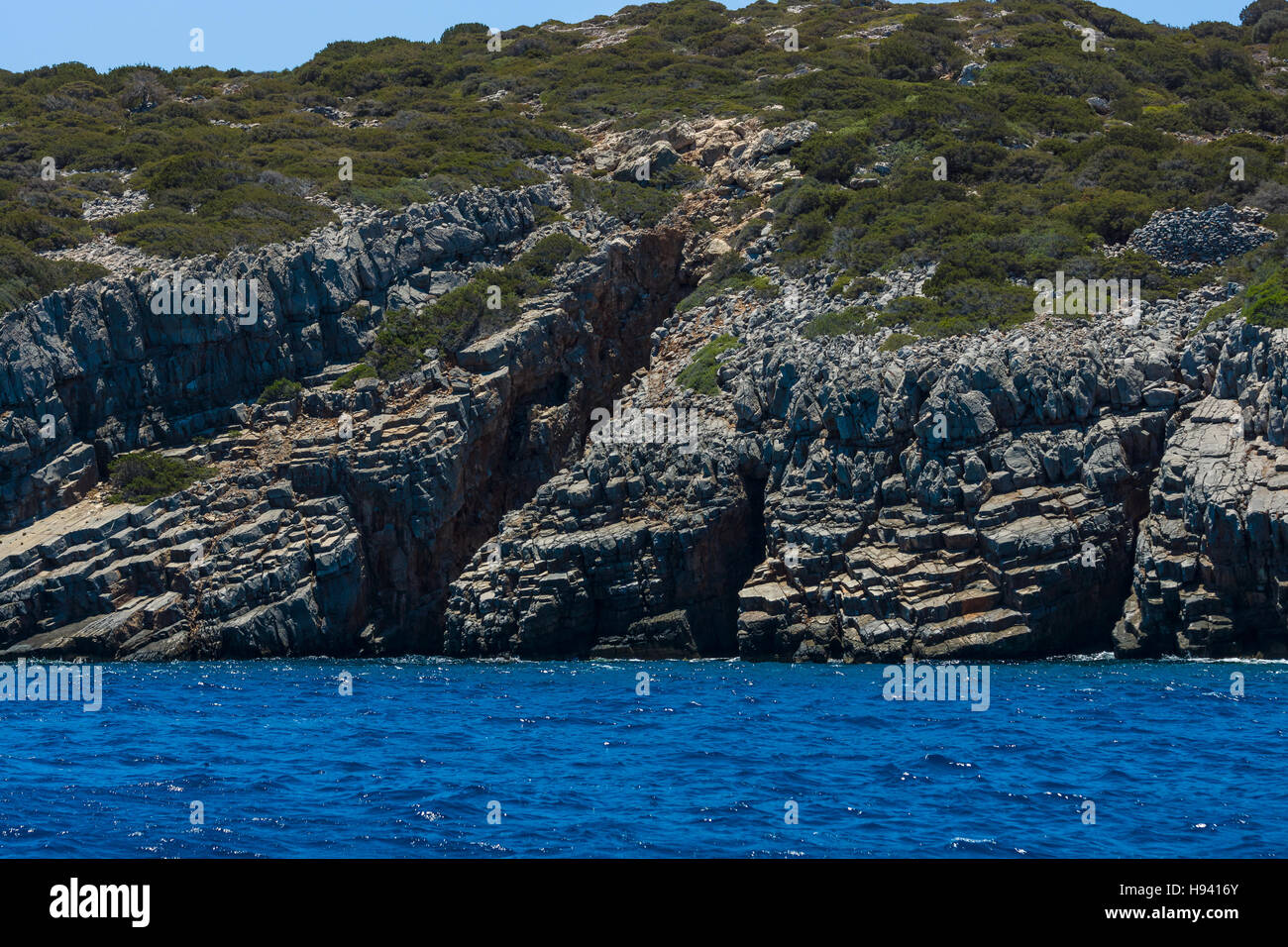 Mediterranean Sea. Crete. Greece. The cliffs of the peninsula of ...