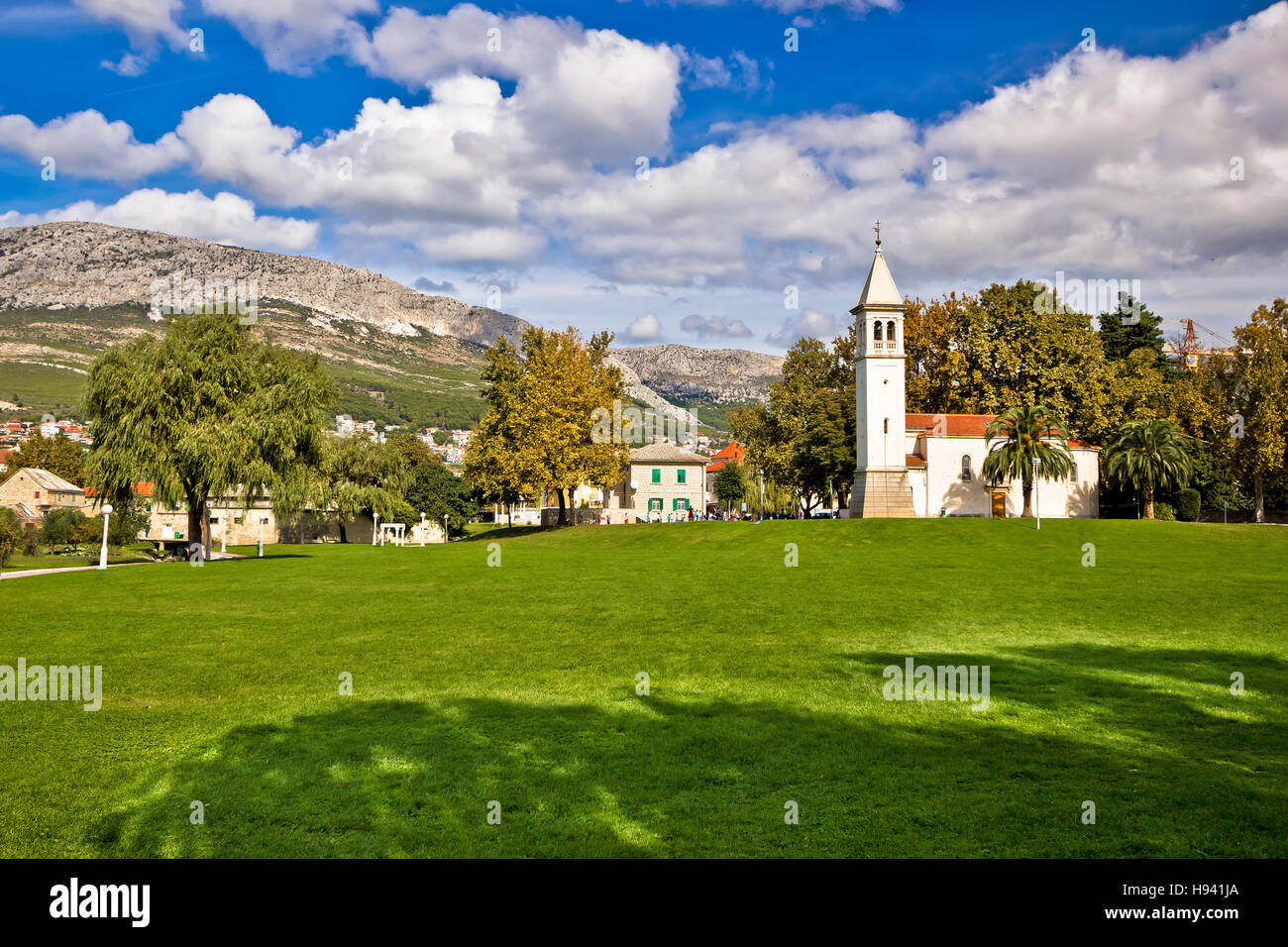 Town of Solin historic landmark and nature view, Dalmatia, Croatia ...