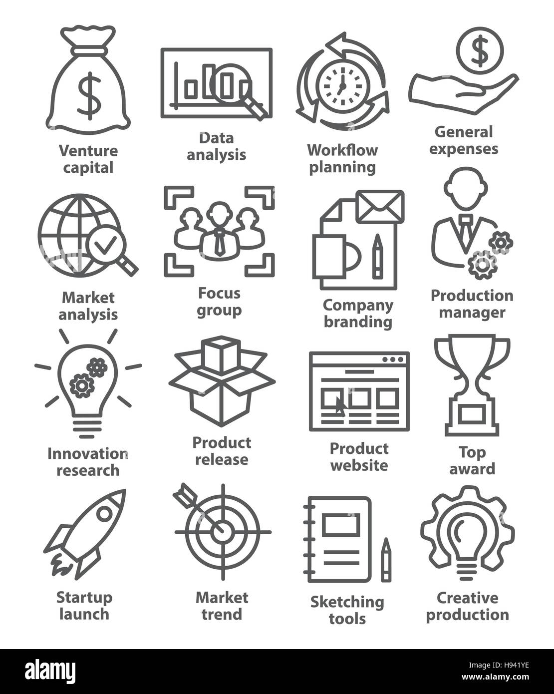 Venture capital line icons Stock Vector Images - Alamy