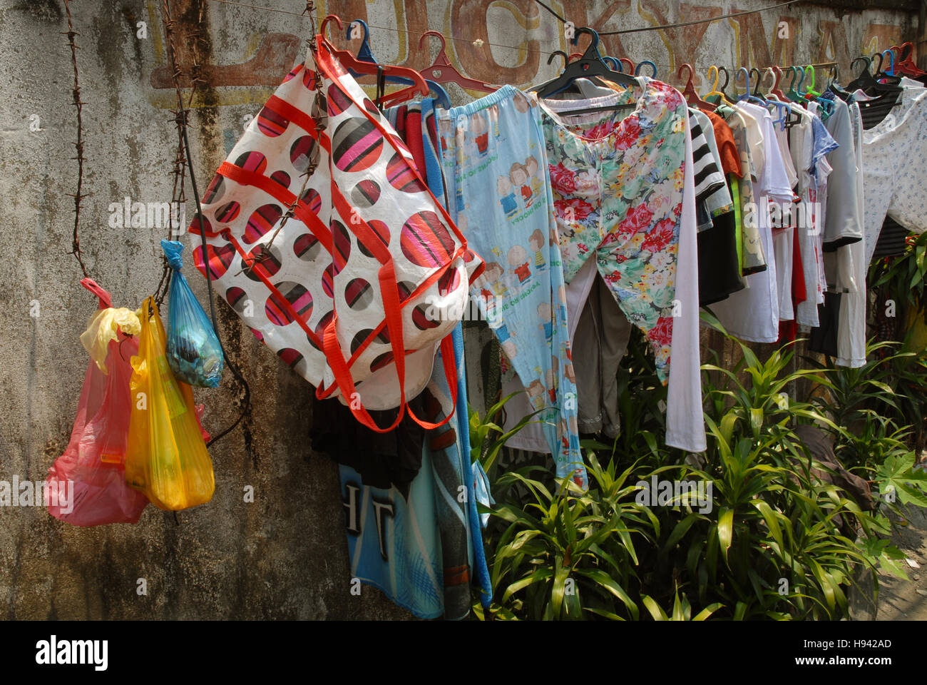 Washing Line, Ilo Ilo, Philippines Stock Photo - Alamy