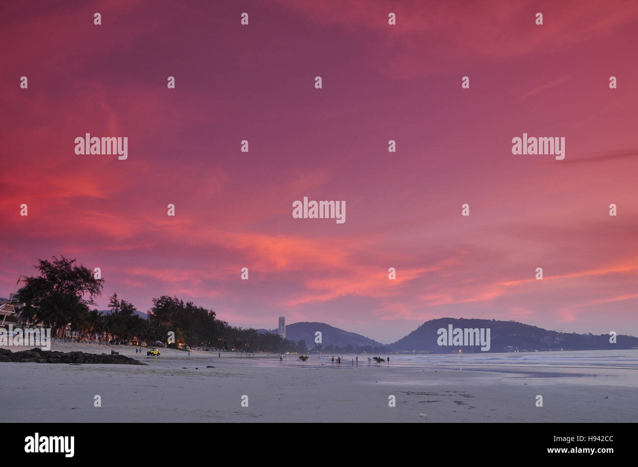Patong beach sunset Stock Photo - Alamy