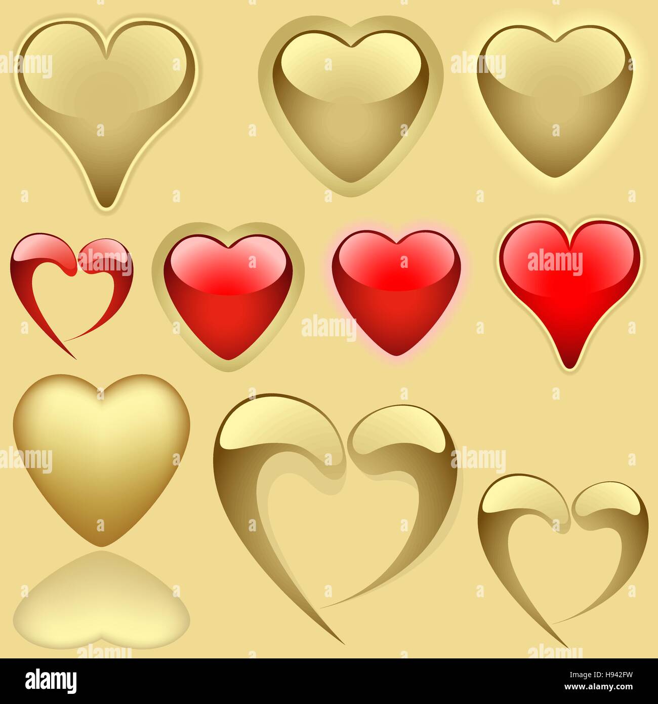 Heart Shape Collection Stock Vector Image & Art - Alamy