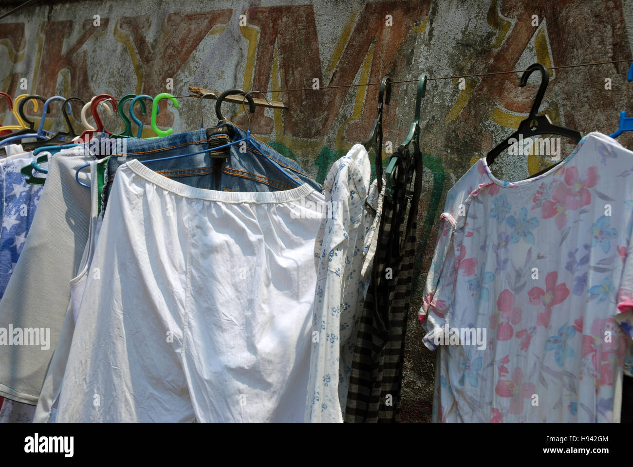 Washing Line, Ilo Ilo, Philippines Stock Photo - Alamy