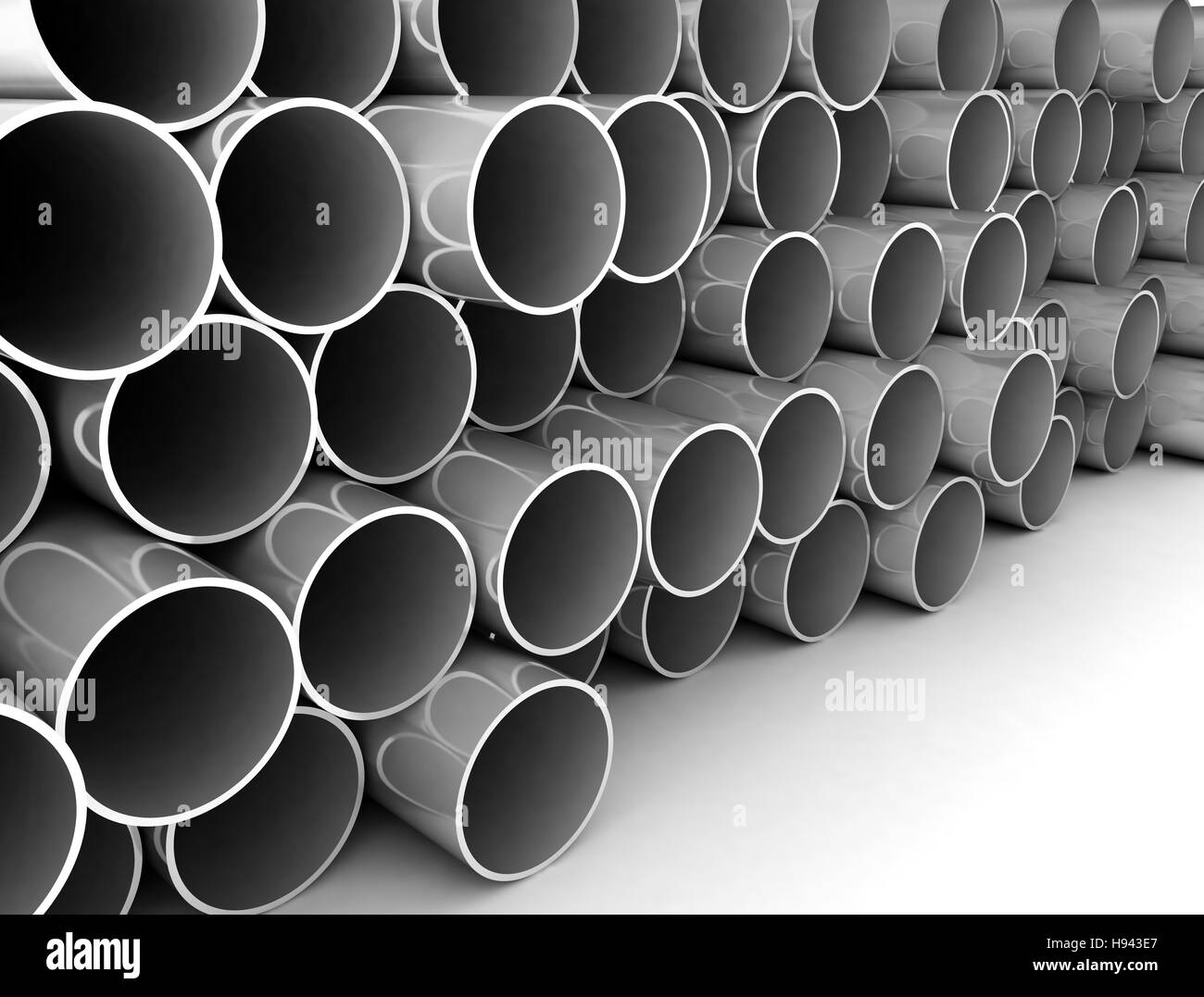Metal tubes stacked close up image Stock Photo - Alamy