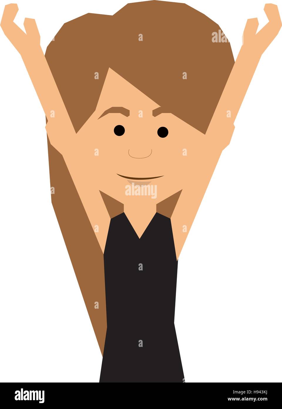 Woman arms up cartoon icon hi-res stock photography and images - Alamy