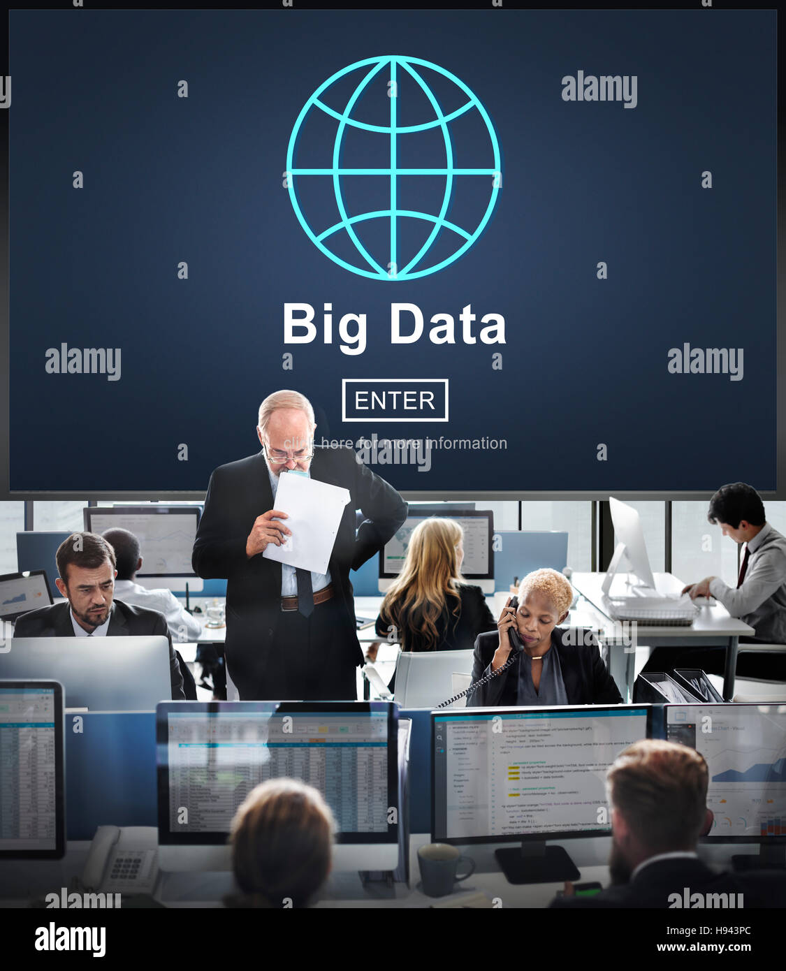 Big Data Information Storage System Network Technology Concept Stock ...