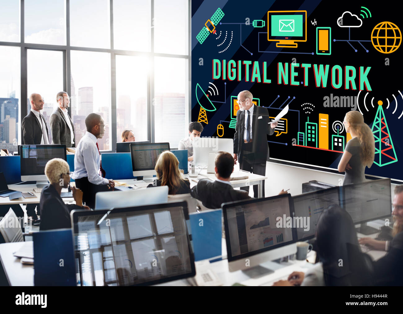 Digital Network Technology Online Connection Concept Stock Photo - Alamy