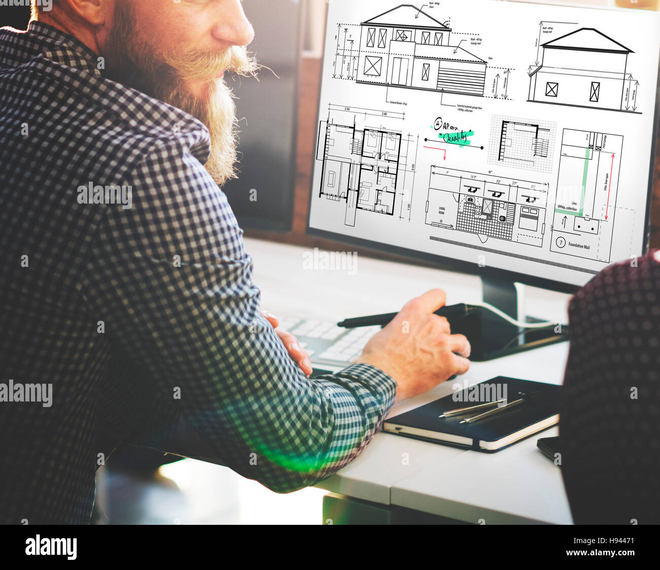 Blueprint Architect Construction Project Sketch Concept Stock Photo - Alamy