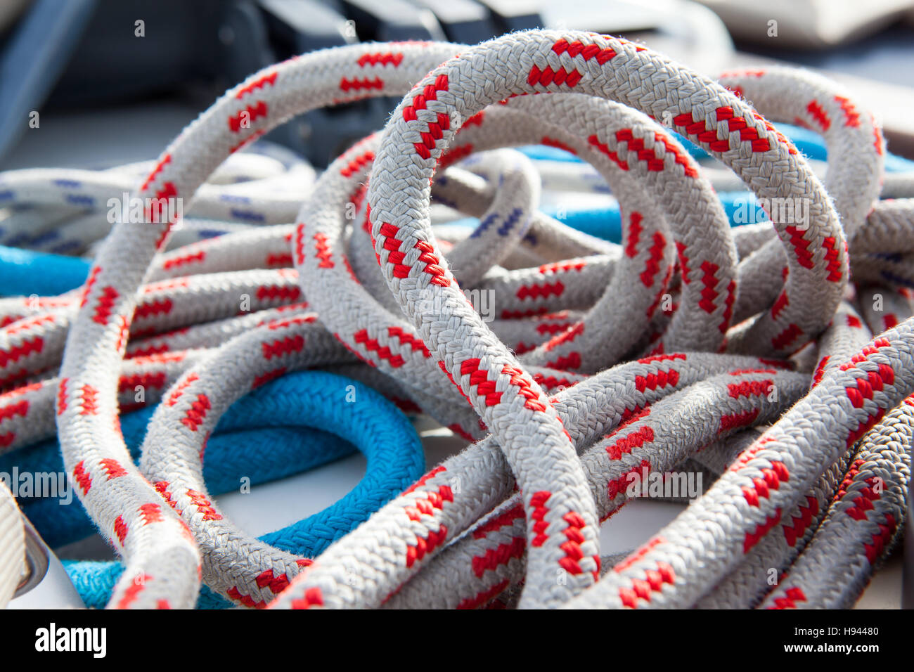Tangled rope closeup background Stock Photo - Alamy