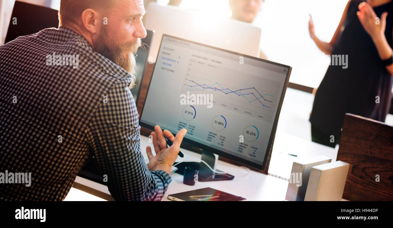 Business People Analysis Thinking Finance Growth Success Concept Stock ...