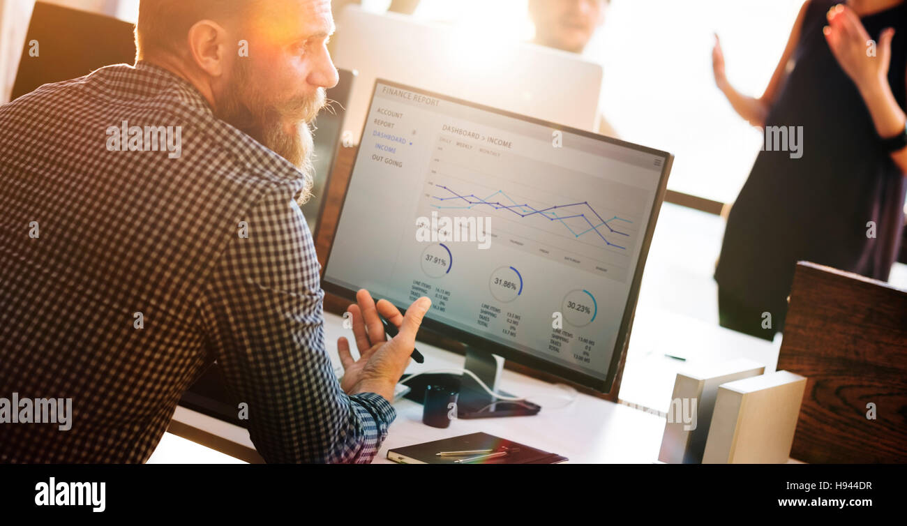 Business People Analysis Thinking Finance Growth Success Concept Stock ...