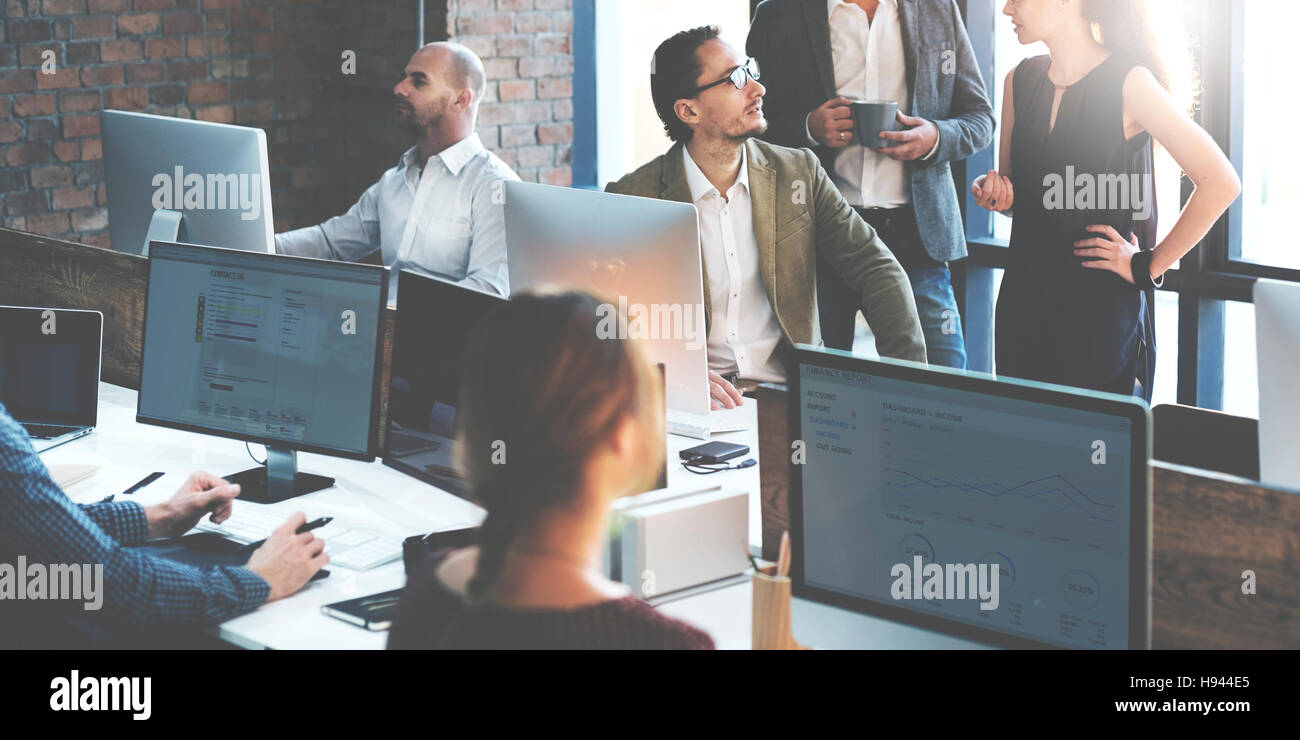 Business People Using Computer Working Concept Stock Photo - Alamy
