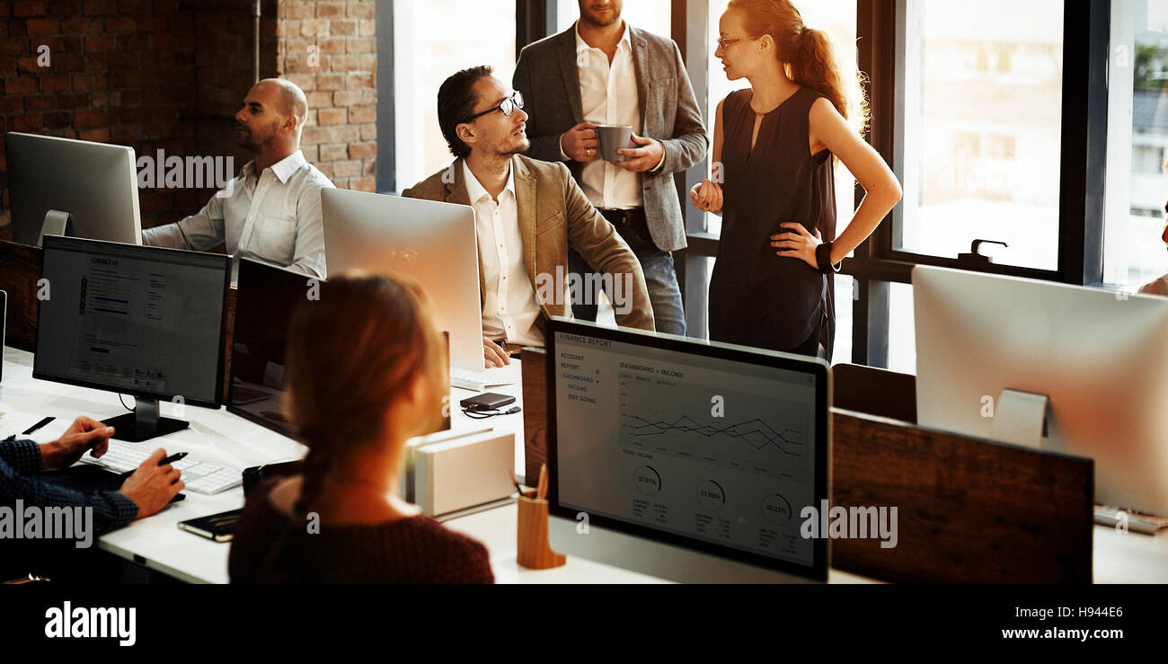 Business People Using Computer Working Concept Stock Photo - Alamy