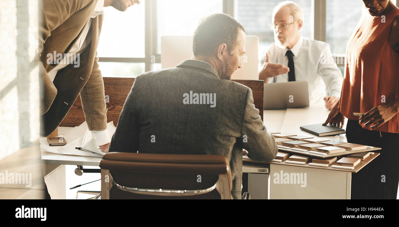 Design Team Busy Working Talking Concept Stock Photo - Alamy