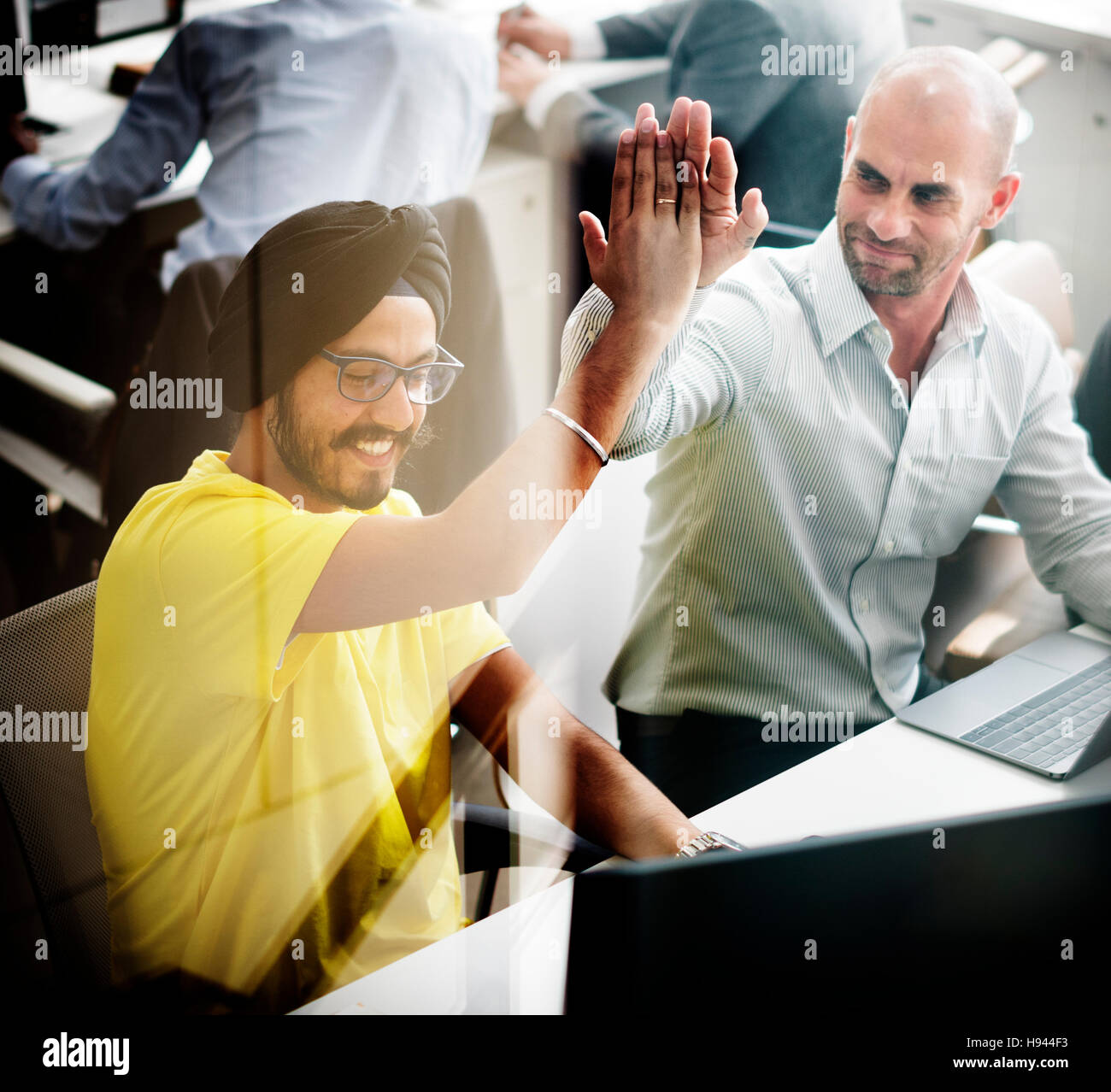 Collagues Coworker Teamwork Success Mission Concept Stock Photo - Alamy