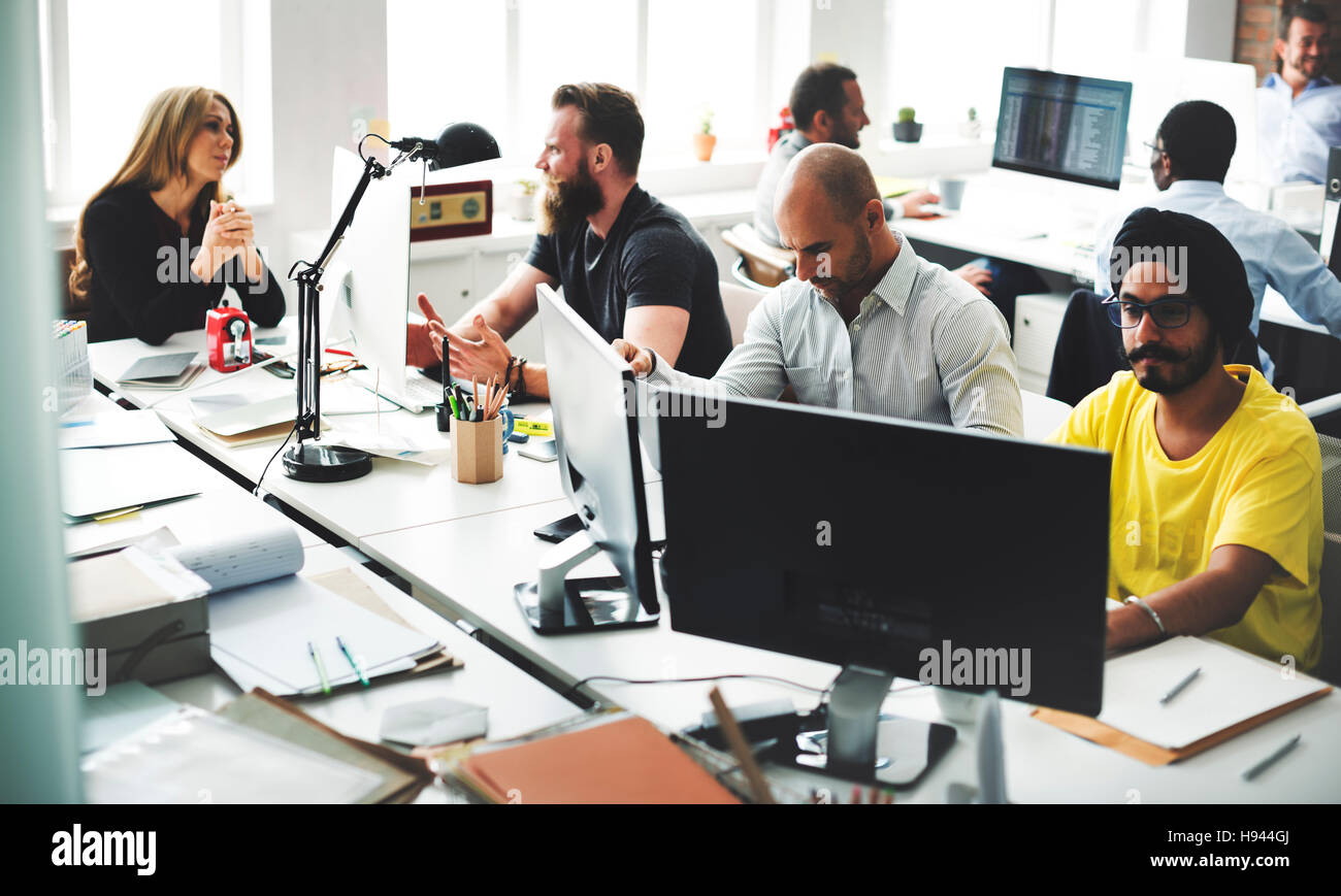 Business People Using Computer Working Concept Stock Photo - Alamy